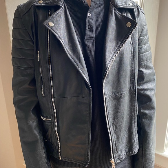 Topman | Jackets & Coats | Topman Genuine Black Leather Jacket | Poshmark